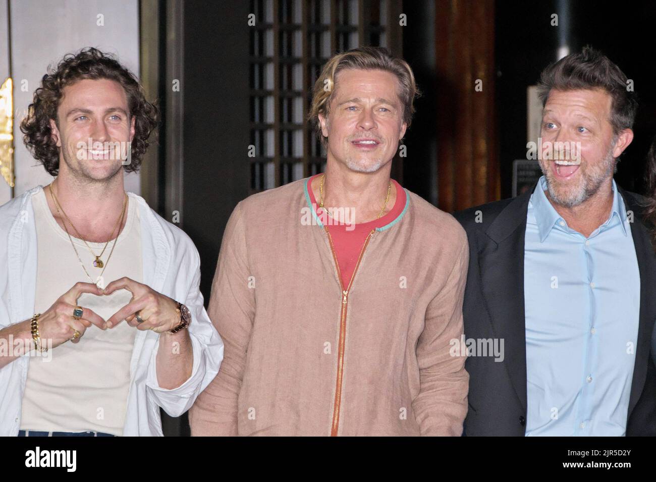 Tokyo, Japan. 22nd Aug, 2022. (L-R) Actor Aaron Taylor-Johnson, Brad ...