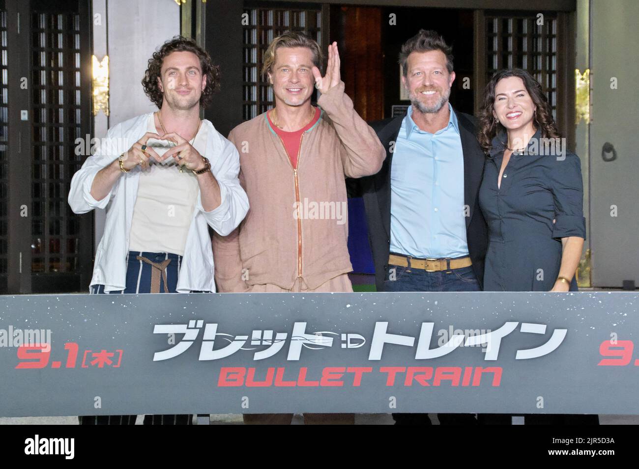 Tokyo, Japan. 22nd Aug, 2022. (L-R) Actor Aaron Taylor-Johnson, Brad ...