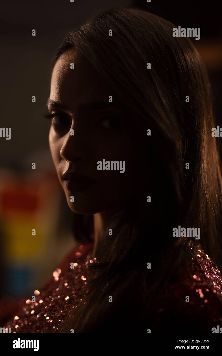 Woman face night side hi-res stock photography and images - Alamy