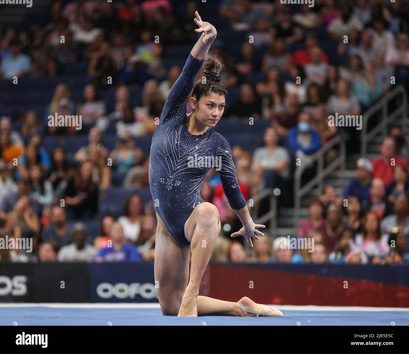August 21, 2022: Kayla DiCello competes on the floor exercise during ...