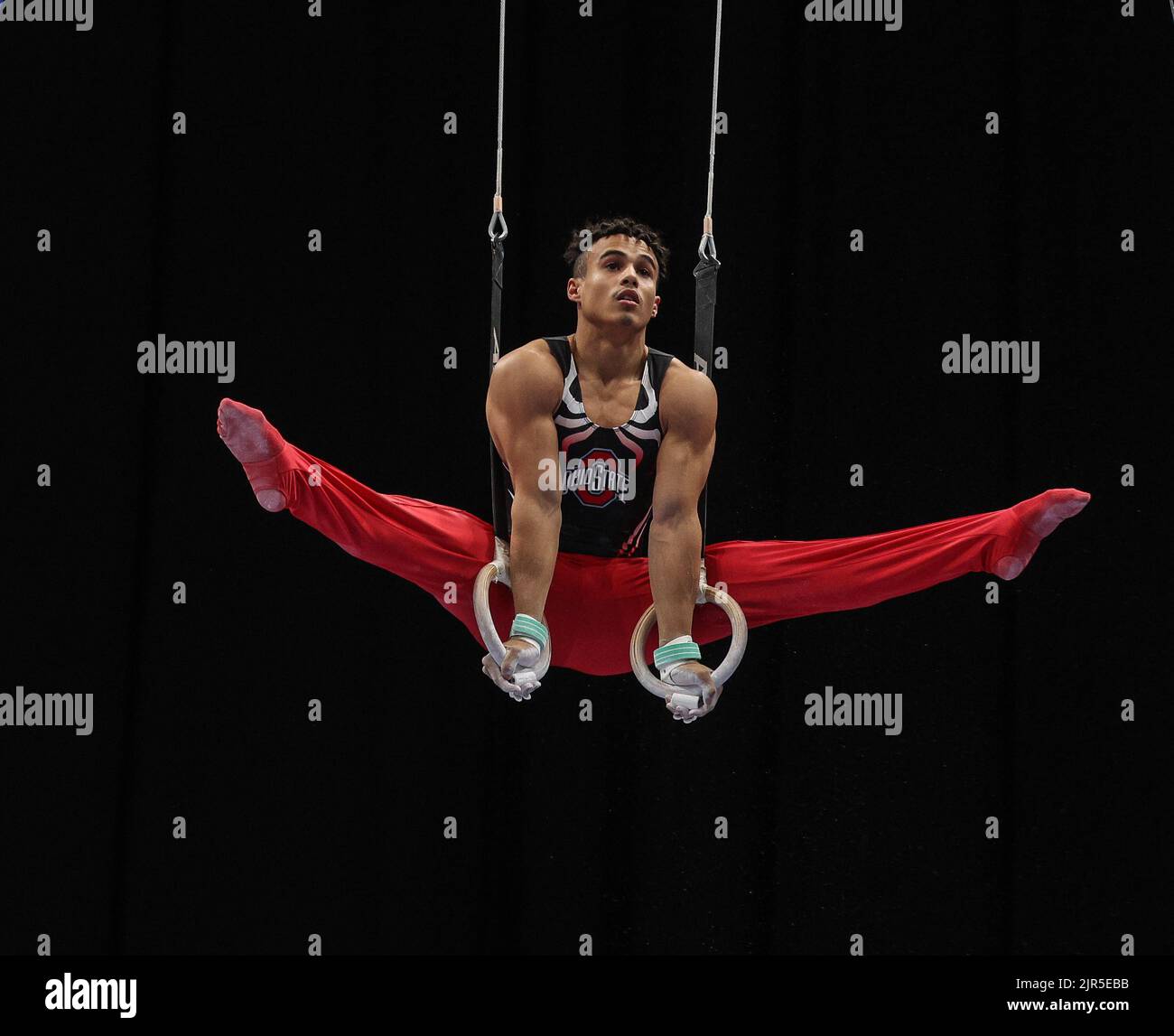 August 20, 2022: Kameron Nelson competes on the rings during the 2022 U ...