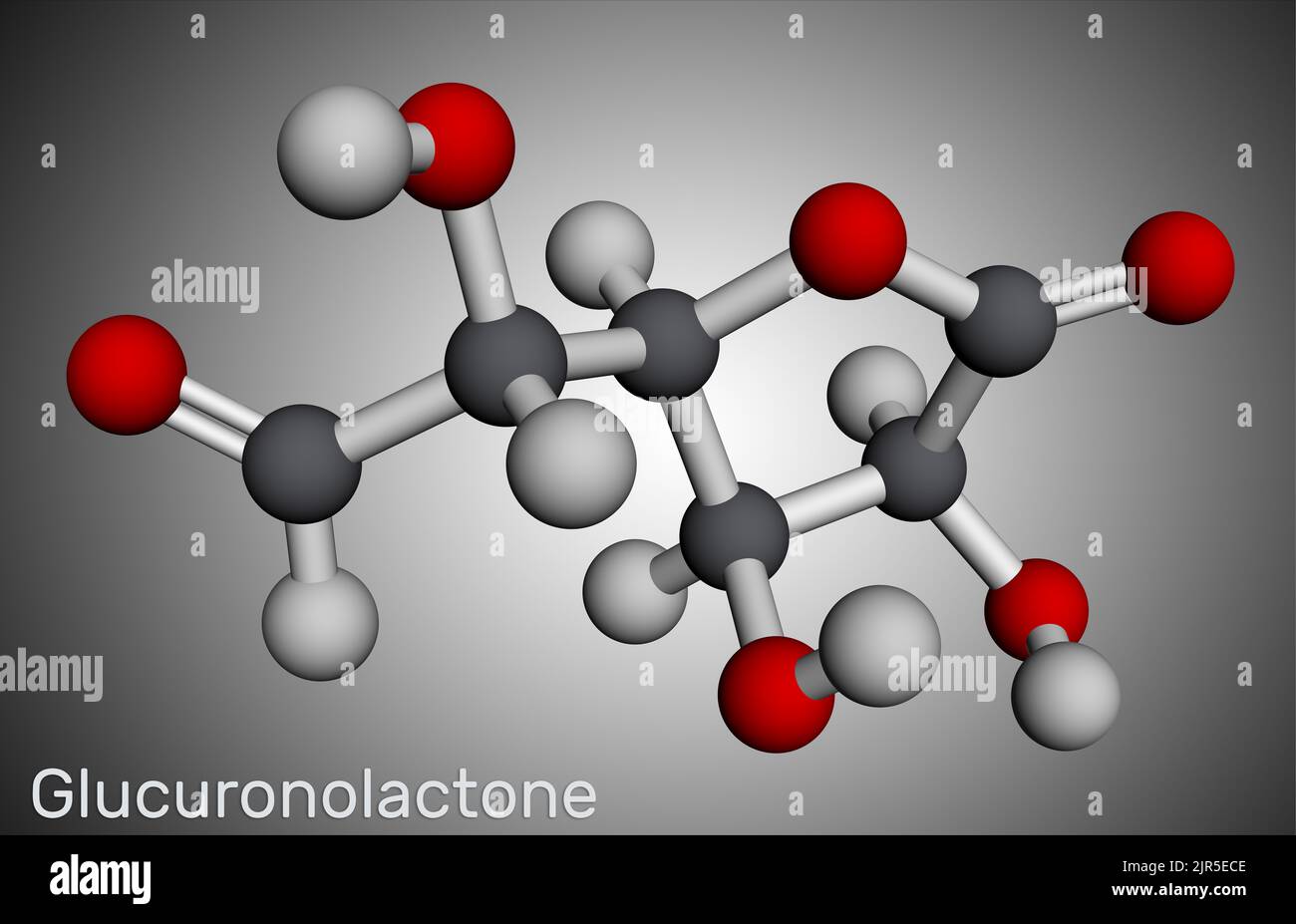 Glucuronolactone molecule. It is naturally occurring substance, used in ...