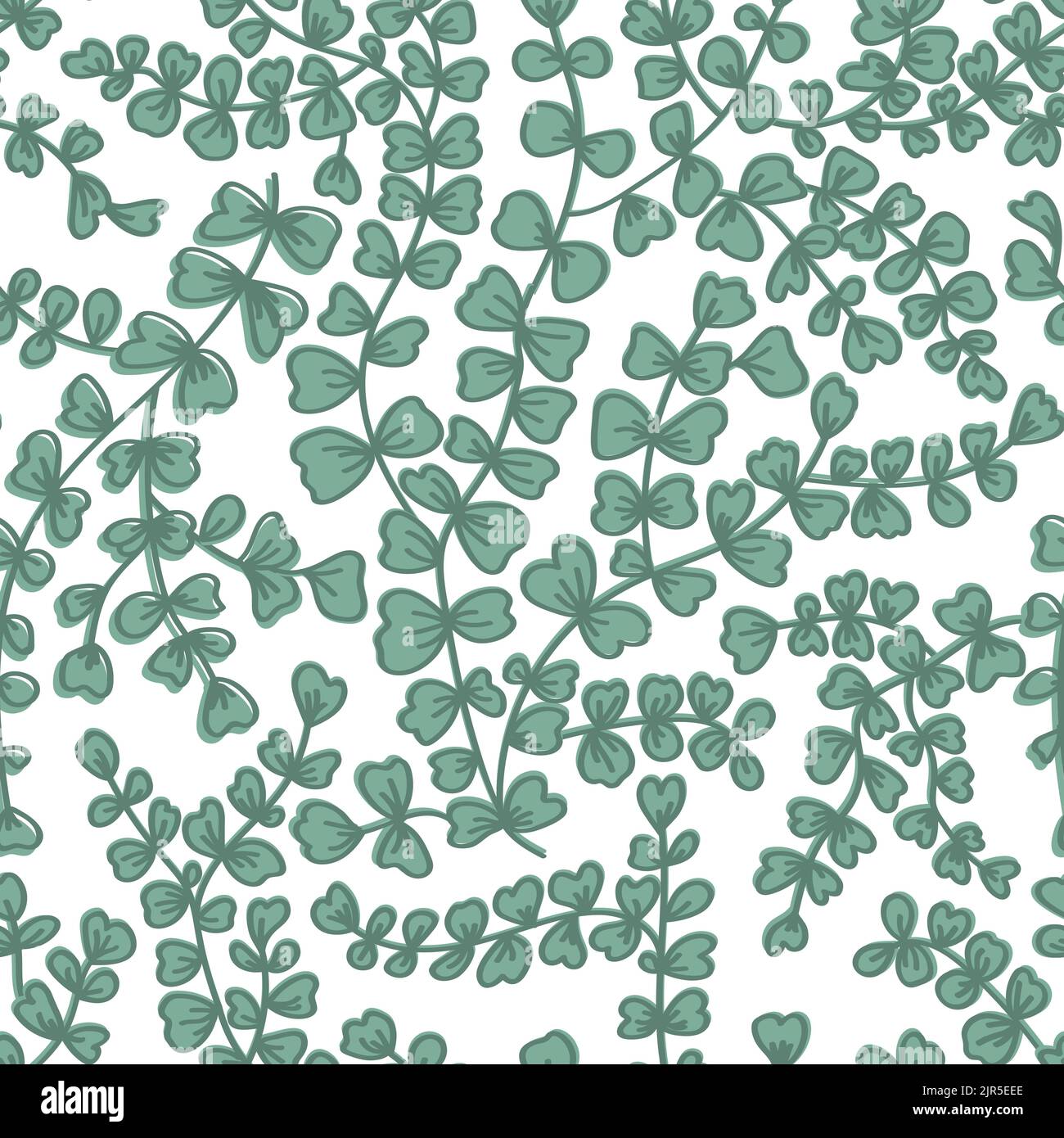 Seamless pattern with Adiantum leaves on white. Fairy fern endless ...