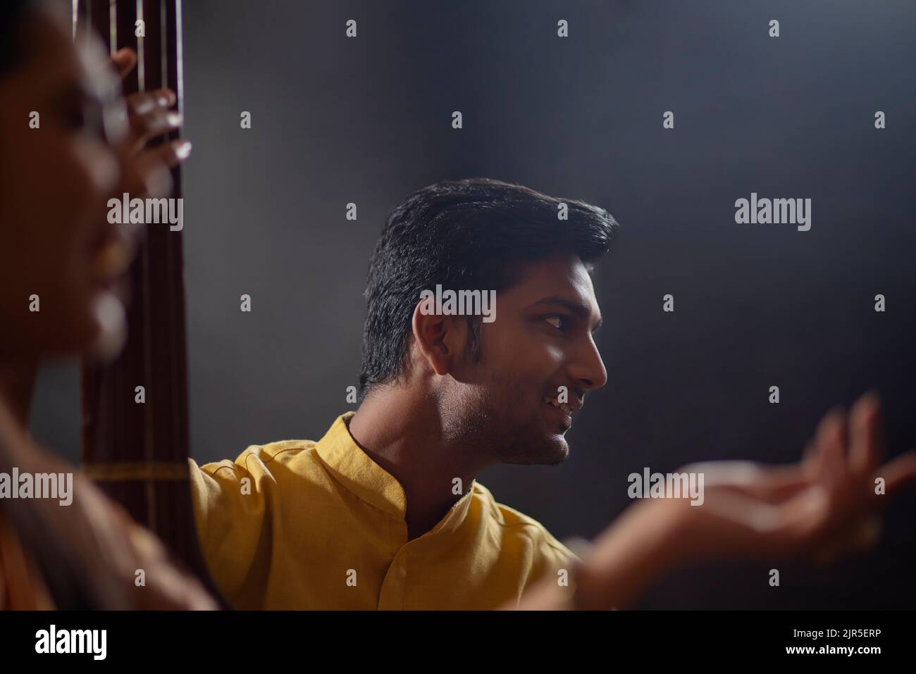 Indian musicians playing traditional instruments hi-res stock ...