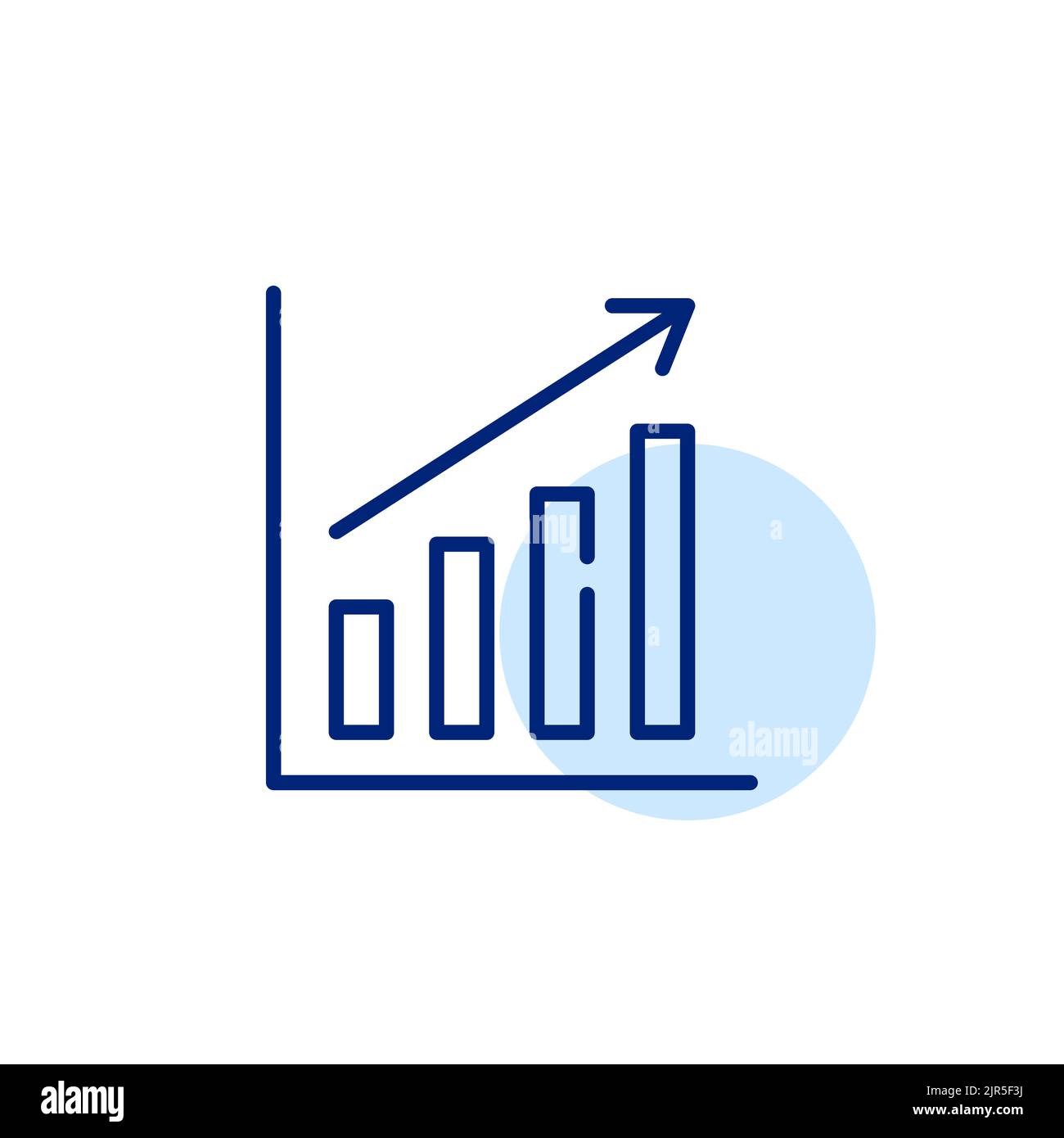 Growing bar chart. Pixel perfect, editable stroke line art icon Stock Vector Image & Art - Alamy