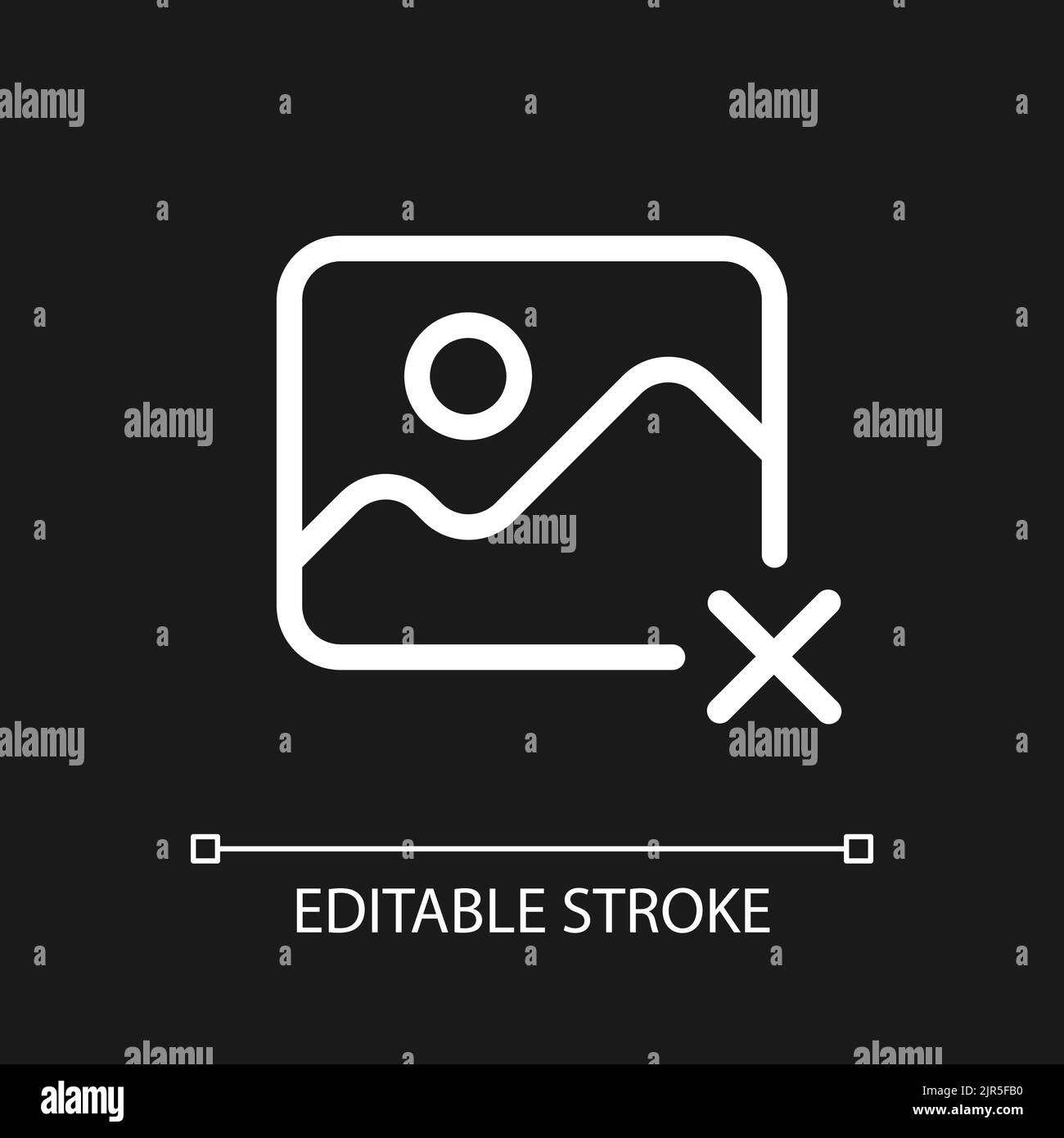 Delete photo pixel perfect white linear ui icon for dark theme Stock ...