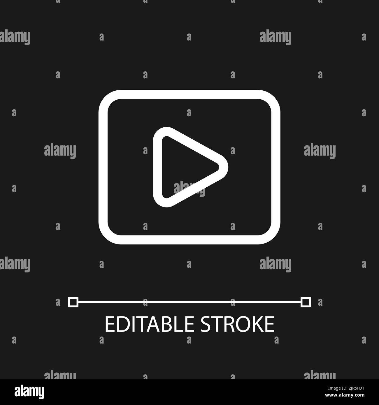 Video pixel perfect white linear ui icon for dark theme Stock Vector ...