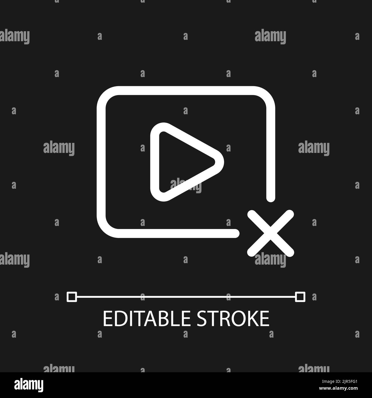 Delete video pixel perfect white linear ui icon for dark theme Stock Vector Image & Art - Alamy