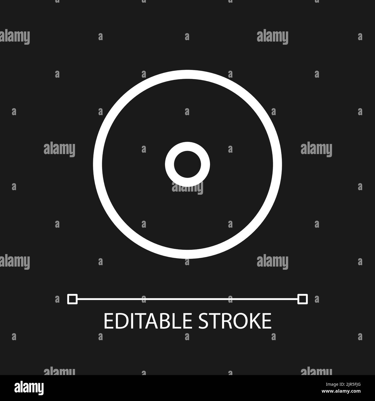 Disc storage pixel perfect white linear ui icon for dark theme Stock ...