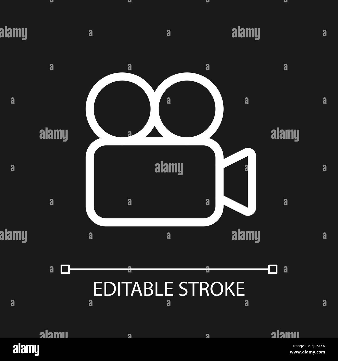 Video camera pixel perfect white linear ui icon for dark theme Stock ...