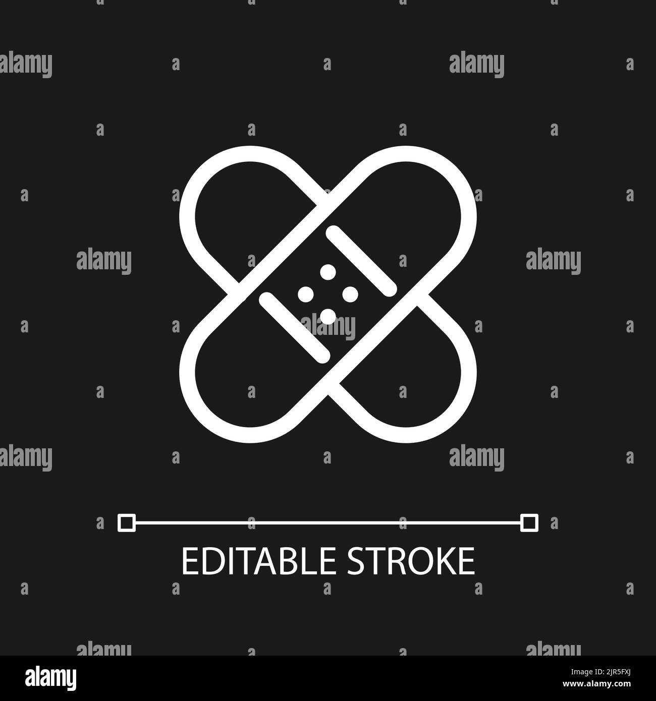 Healing patch pixel perfect white linear ui icon for dark theme Stock ...