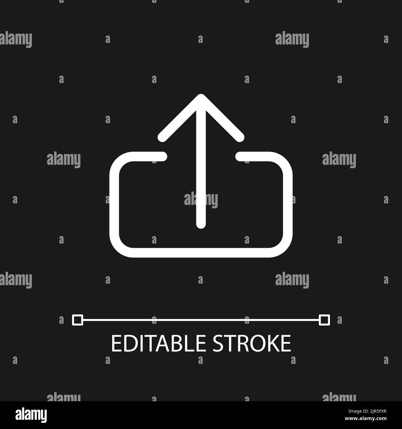 Upload file pixel perfect white linear ui icon for dark theme Stock Vector Image & Art - Alamy