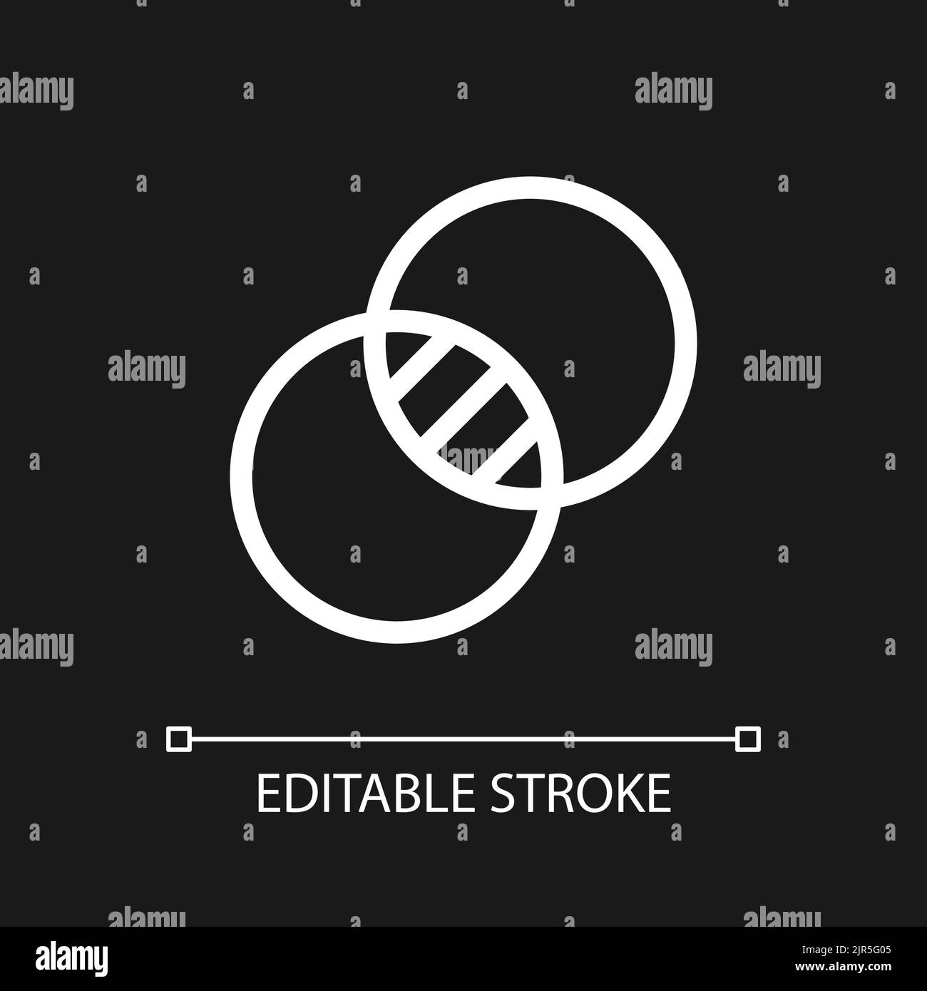 Double exposure pixel perfect white linear ui icon for dark theme Stock ...