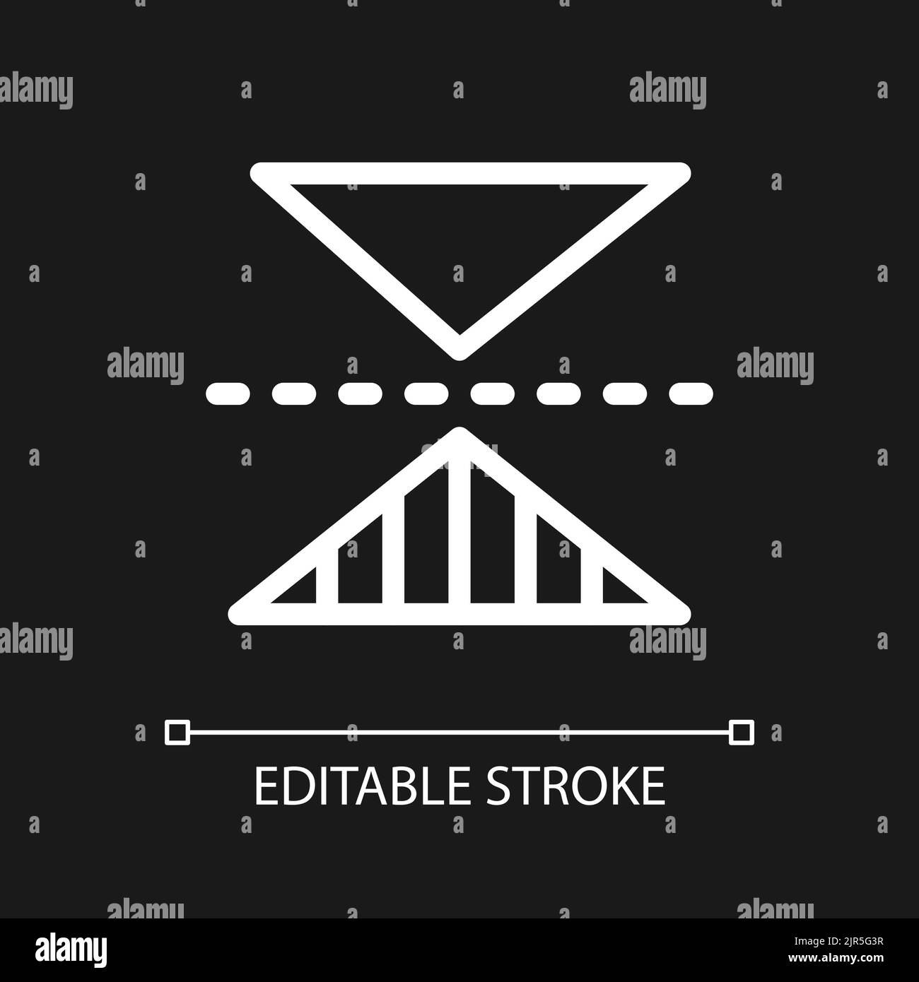 Horizontal reflection pixel perfect white linear ui icon for dark theme Stock Vector Image & Art ...