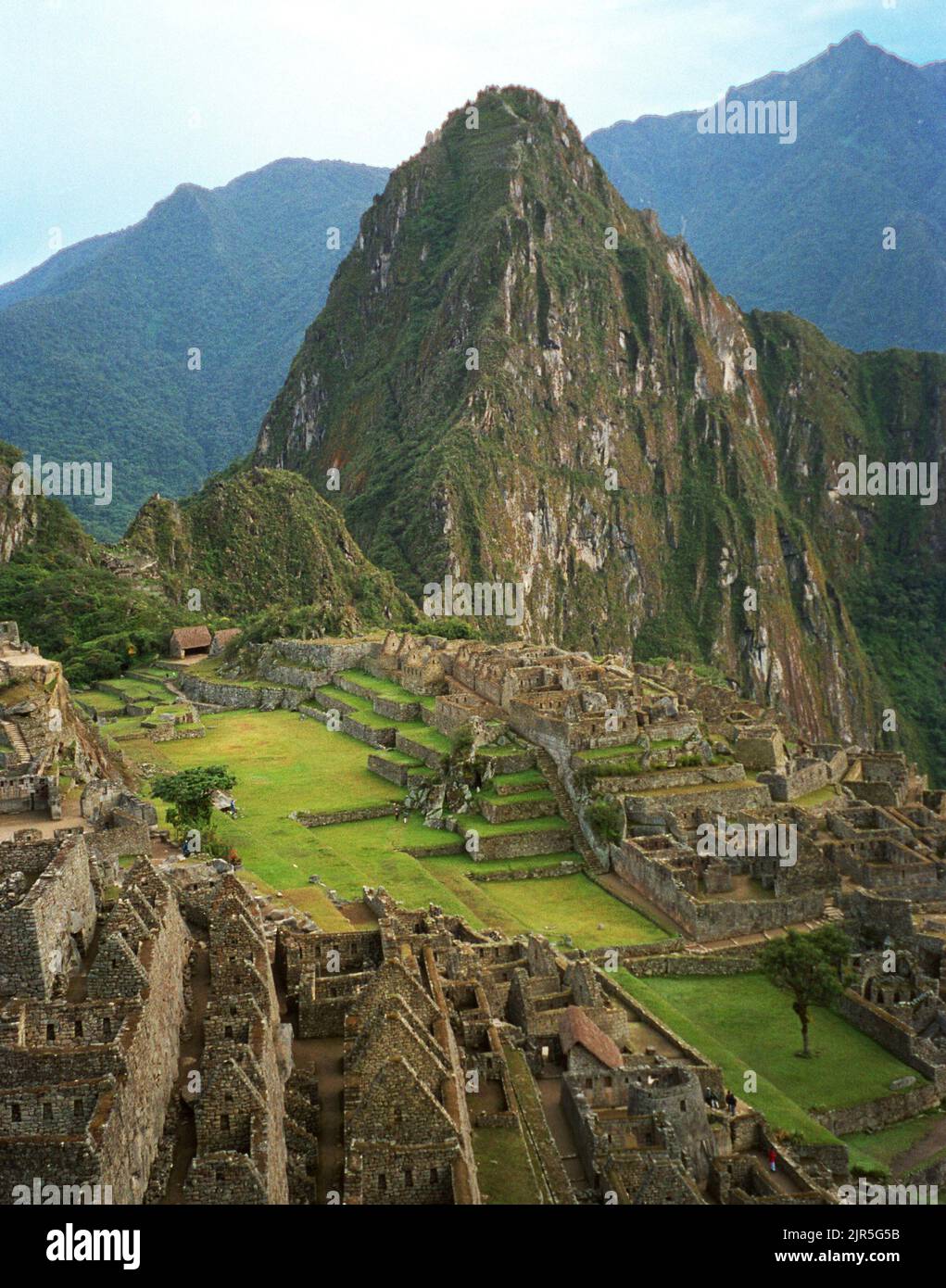 A beautiful scenery of a rocky mountainous landscape in Machu Picchu ...