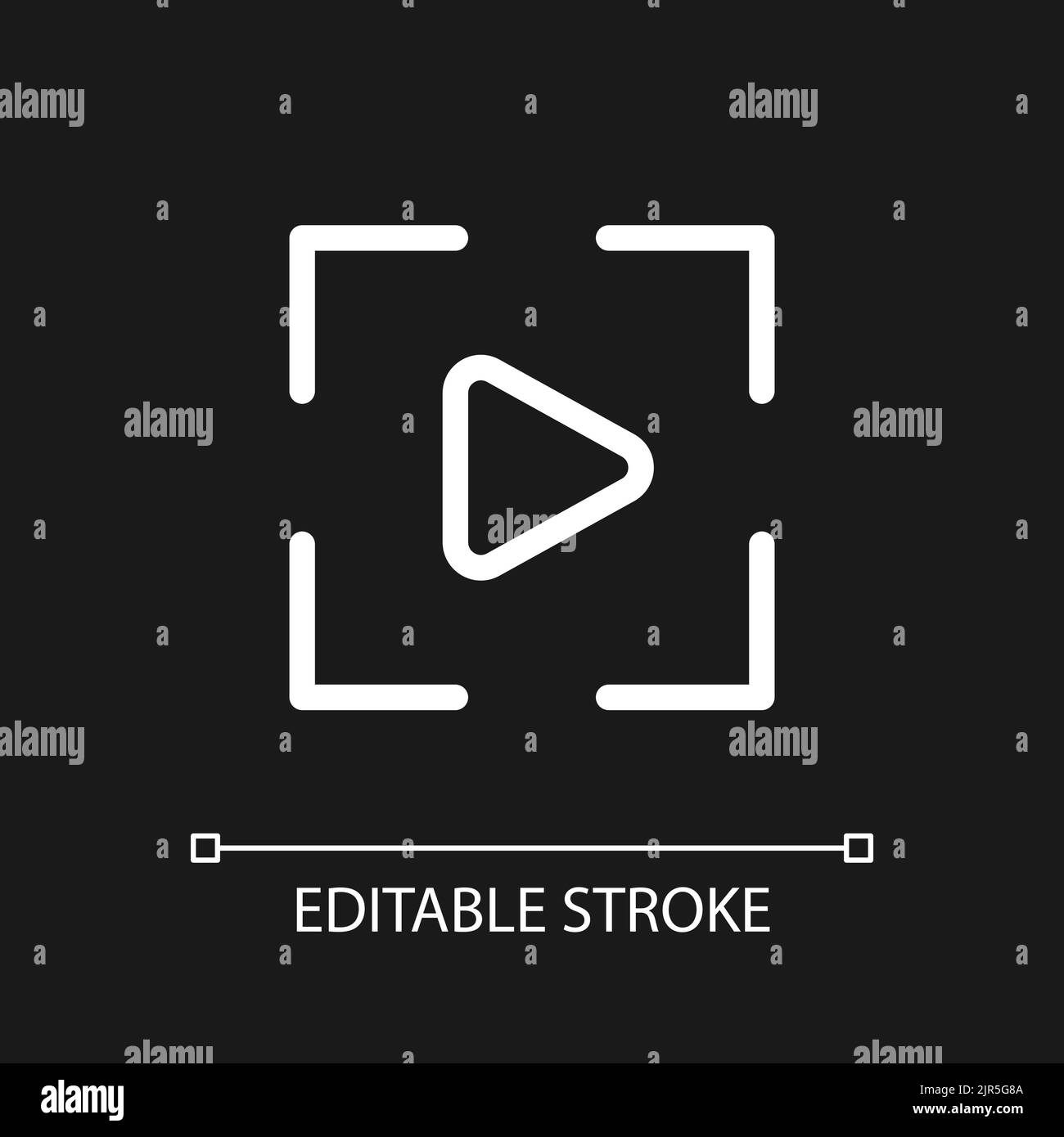 Video mode pixel perfect white linear ui icon for dark theme Stock ...