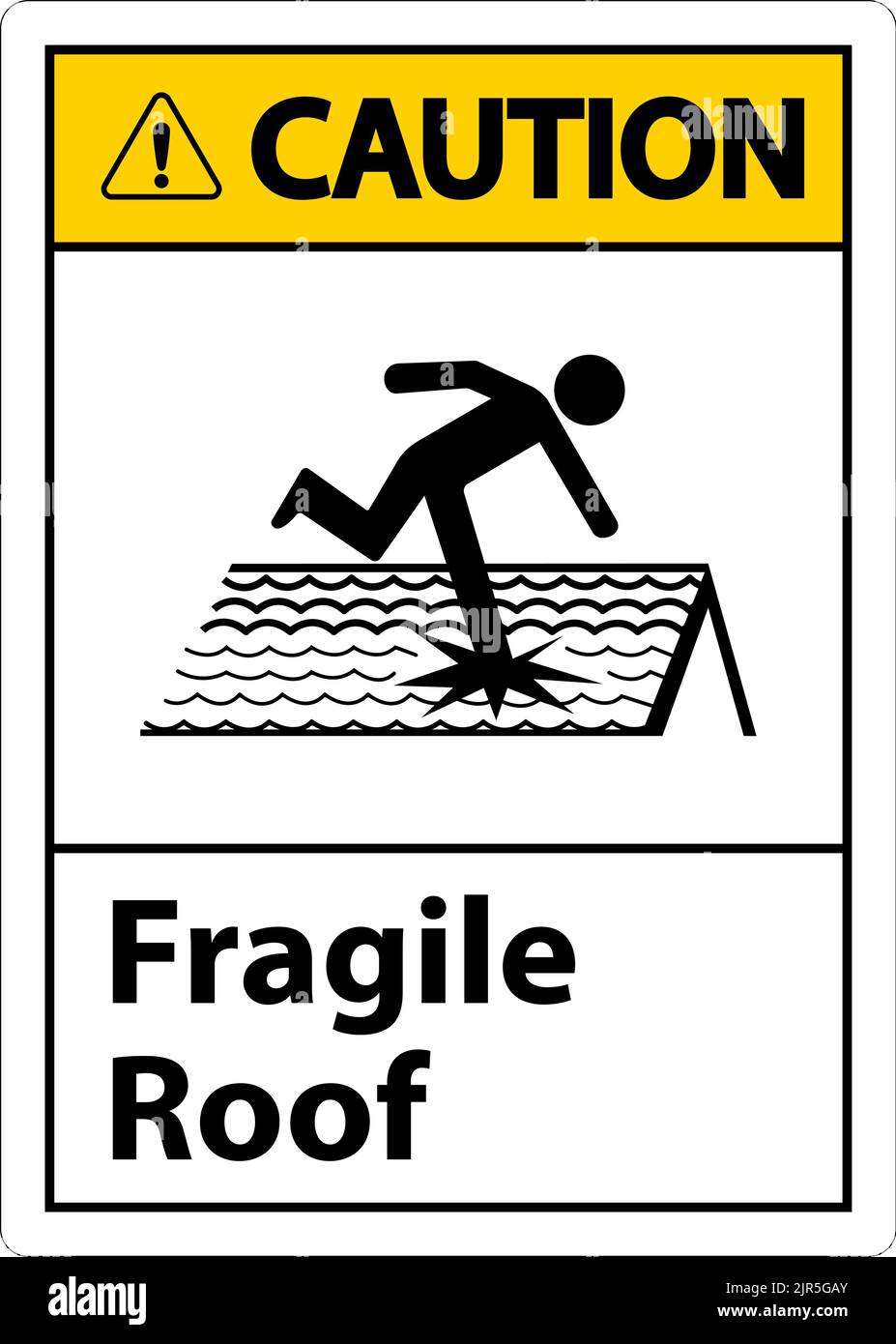 Caution Fragile Roof Sign On White Background Stock Vector Image & Art ...