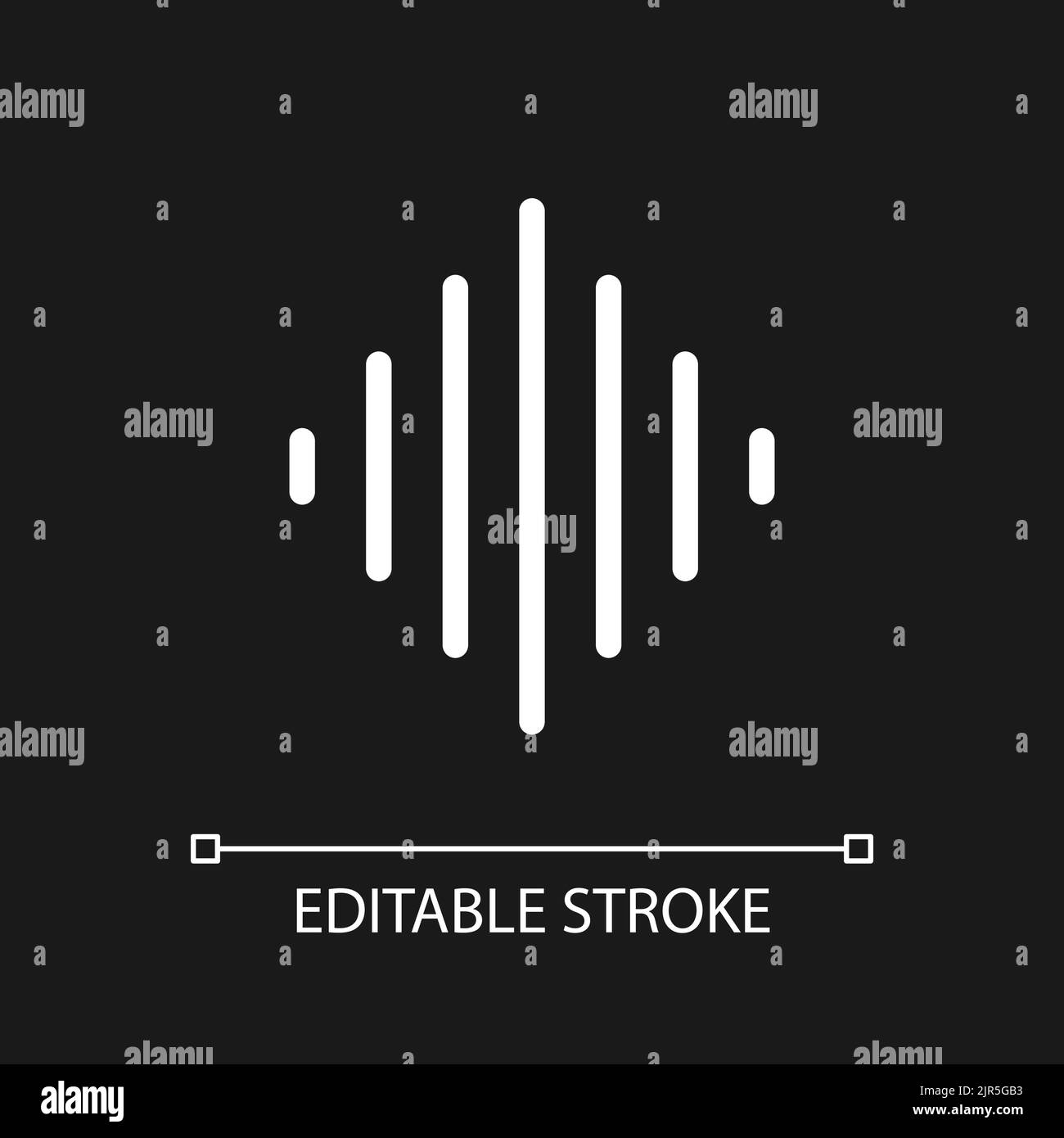 Sound wave pixel perfect white linear ui icon for dark theme Stock ...