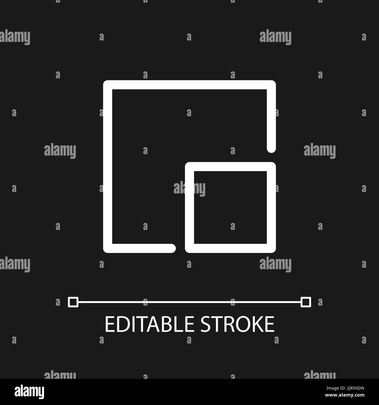 Full screen mode pixel perfect white linear ui icon for dark theme Stock Vector Image & Art - Alamy