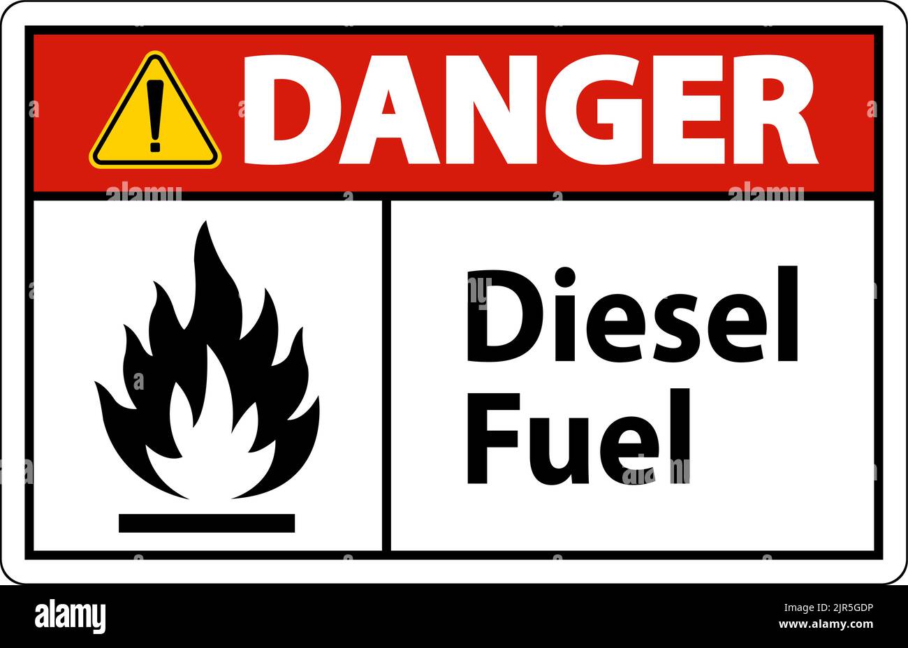 Danger Diesel Fuel Sign On White Background Stock Vector Image & Art ...