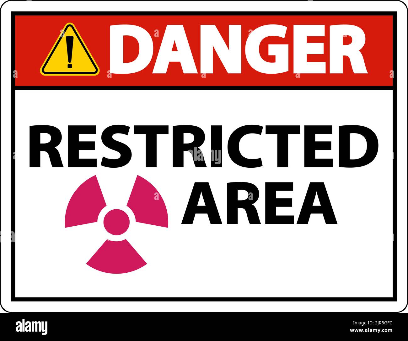 Danger Restricted Area Sign On White Background Stock Vector Image ...