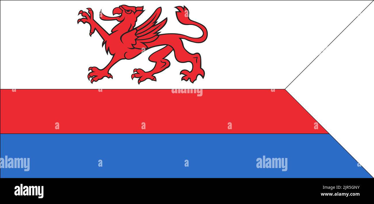 Top view of flag Pyrzyce, Poland. Polish city. travel and patriot ...