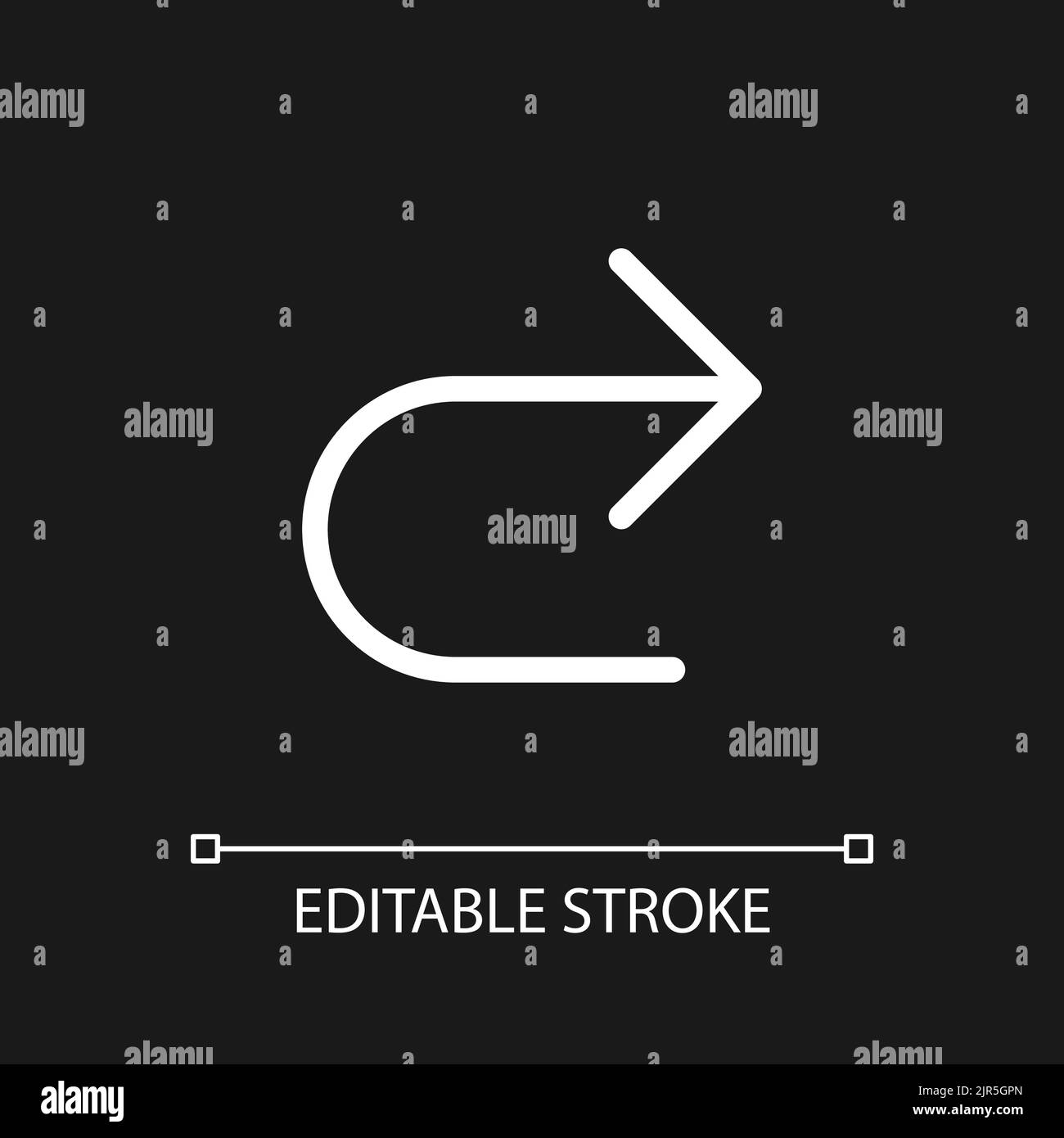 Repeat Pixel Perfect White Linear Ui Icon For Dark Theme Stock Vector Image And Art Alamy