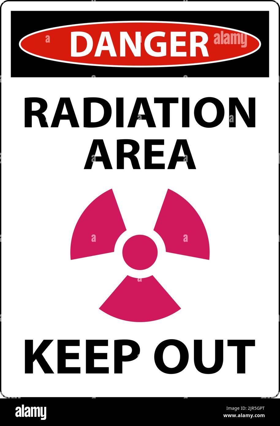 Danger Radiation Area Keep Out Sign On White Background Stock Vector ...