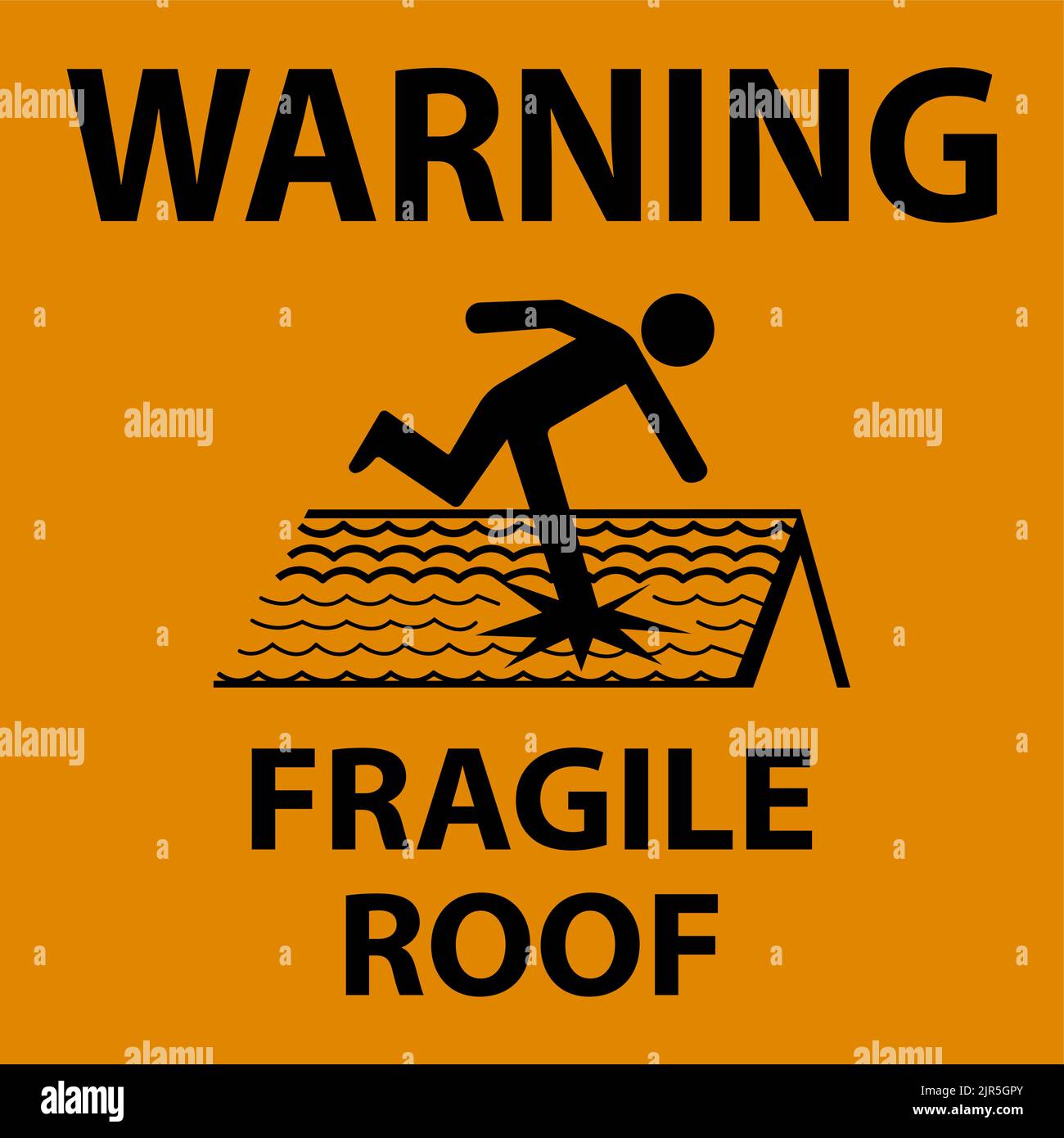 Warning Fragile Roof Sign On White Background Stock Vector Image & Art ...