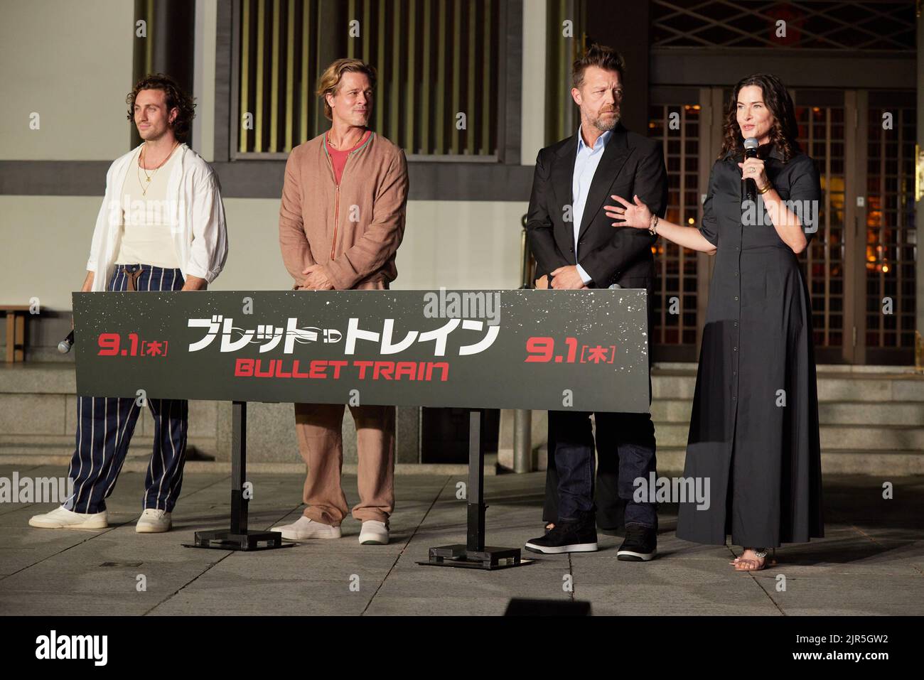 Brad Pitt, Aaron Taylor-Johnson, director David Leitch and producer ...