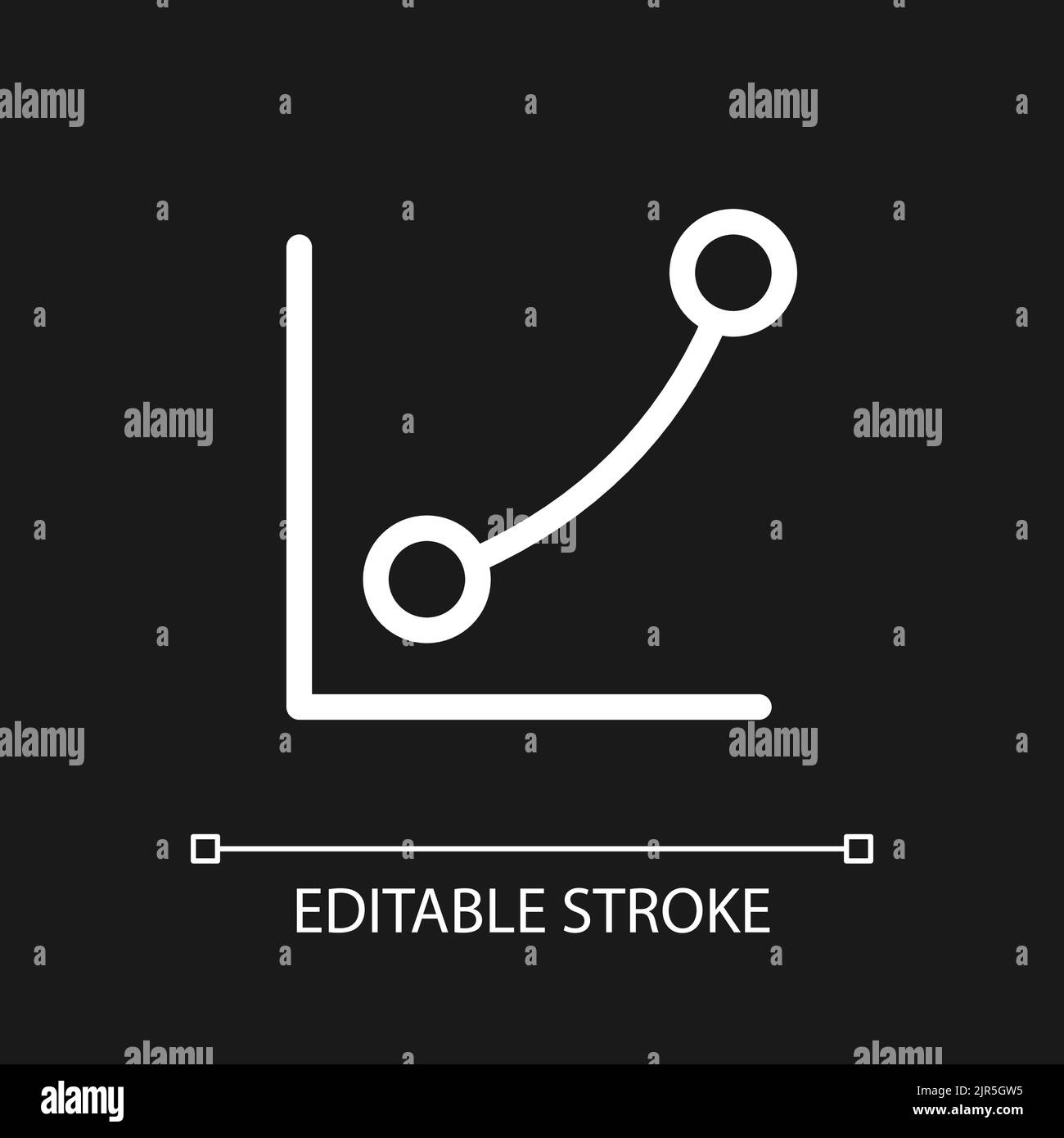 Curves tool pixel perfect white linear ui icon for dark theme Stock Vector Image & Art - Alamy