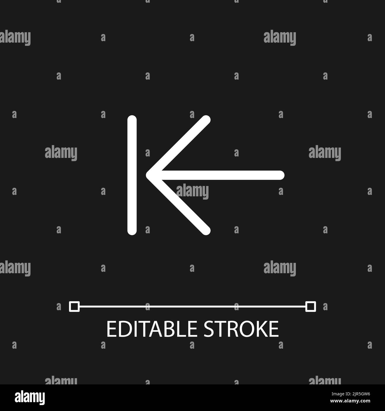 Previous step pixel perfect white linear ui icon for dark theme Stock Vector Image & Art - Alamy