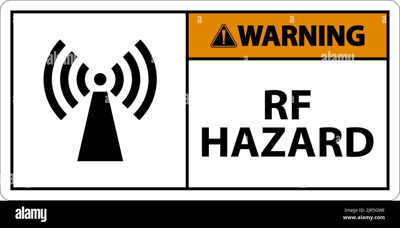 Warning RF Hazard Sign On White Background Stock Vector Image & Art - Alamy