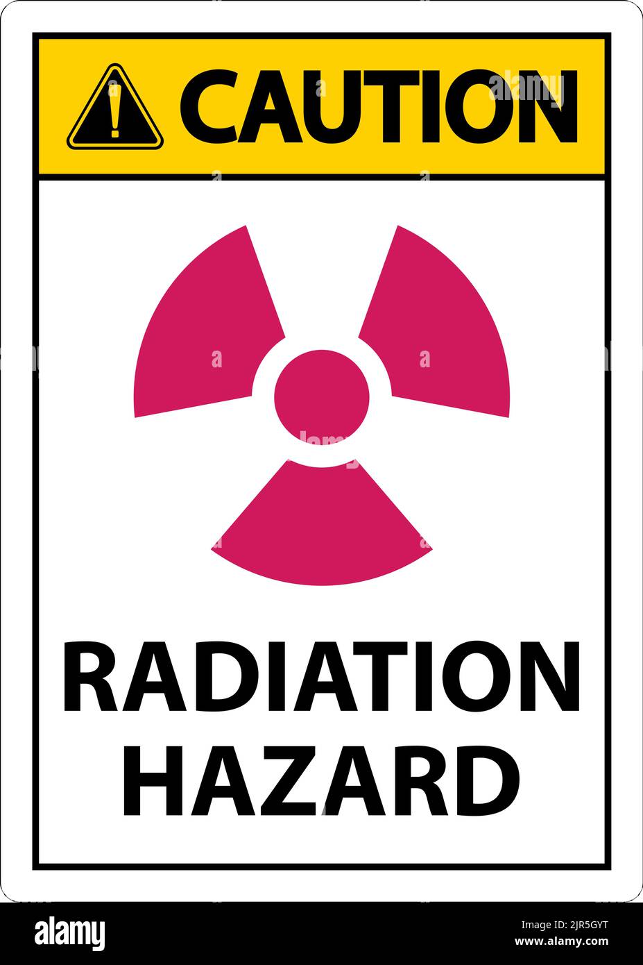 Caution Radiation Hazard Sign On White Background Stock Vector Image ...