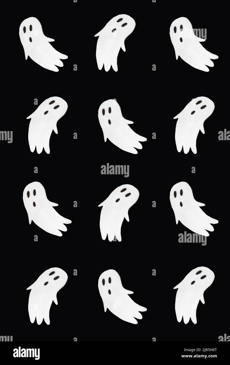 Horror pattern made of ghosts on black background. Minimal spooky idea ...