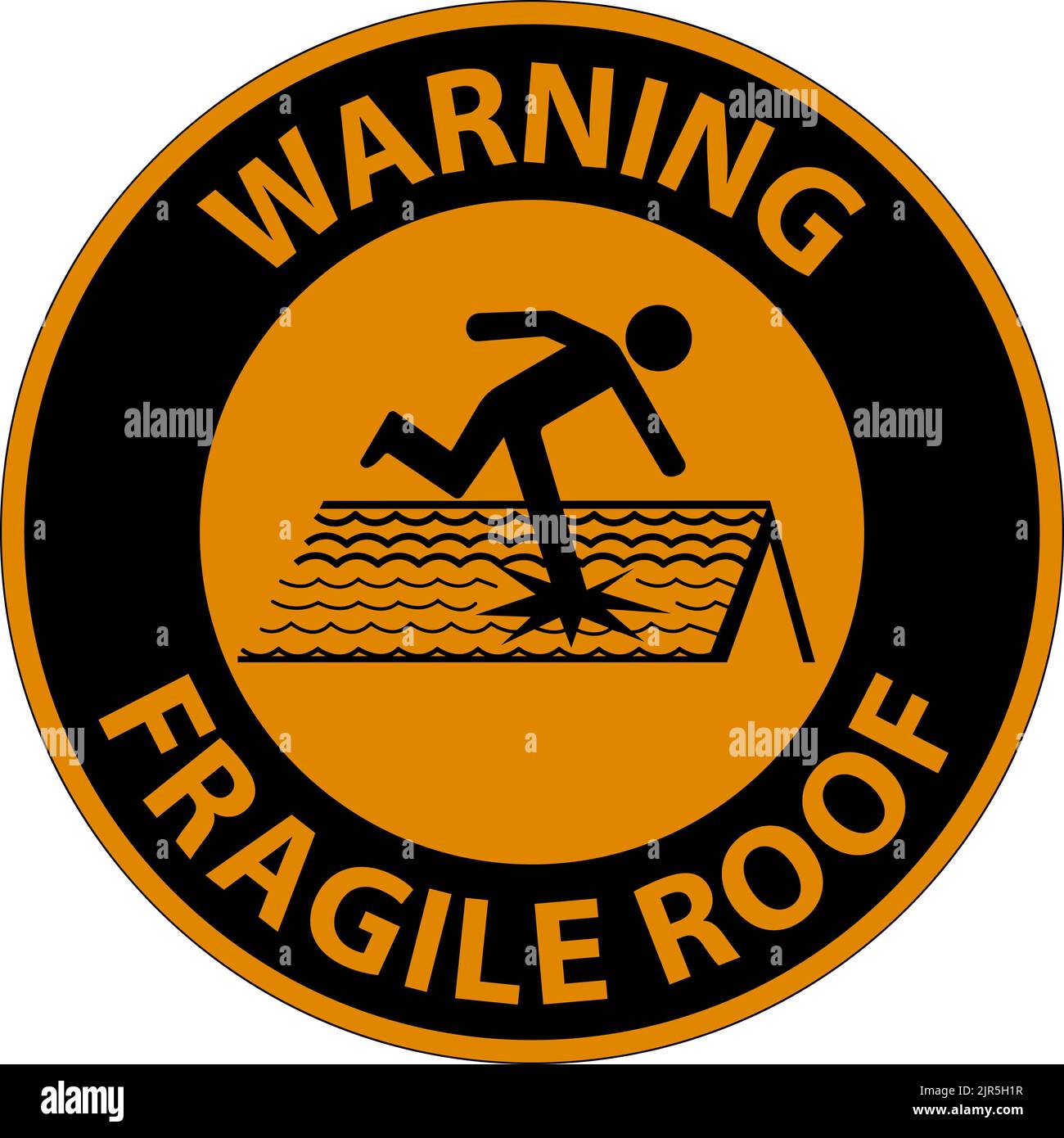Warning Fragile Roof Sign On White Background Stock Vector Image & Art ...