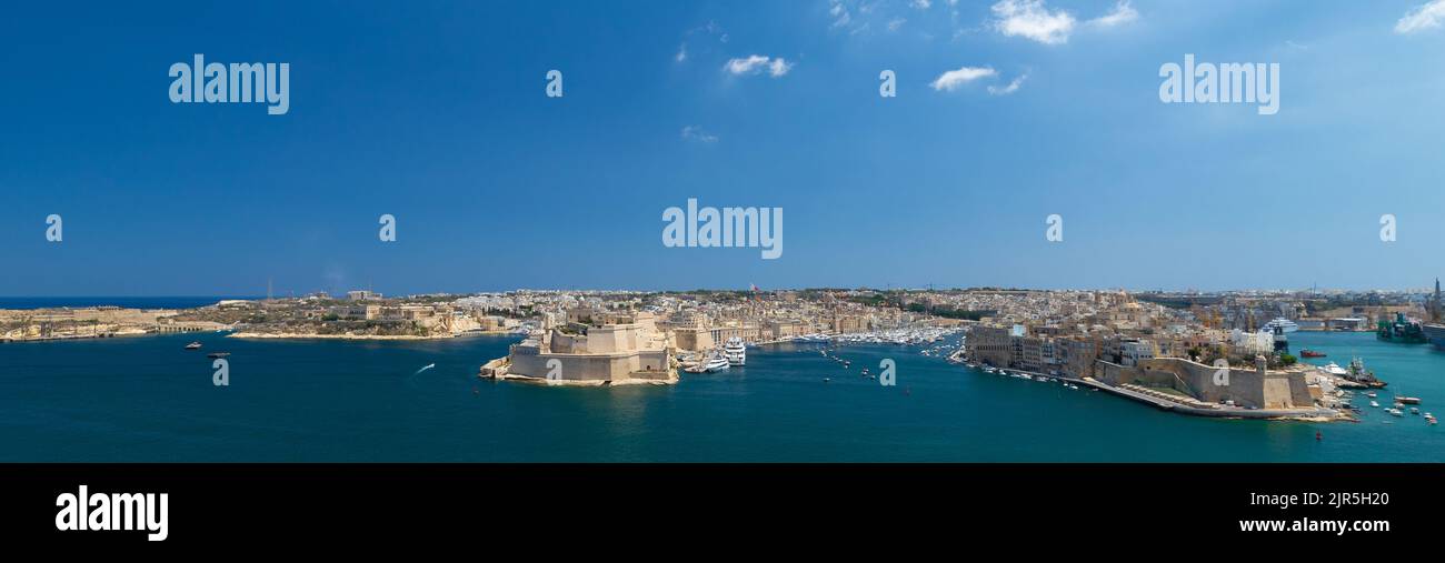 A typical view from Valetta, the capital of Malta and a UNESCO world ...