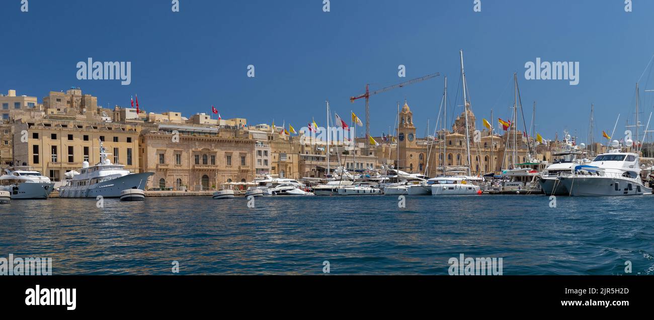 A typical view from Valetta, the capital of Malta and a UNESCO world ...