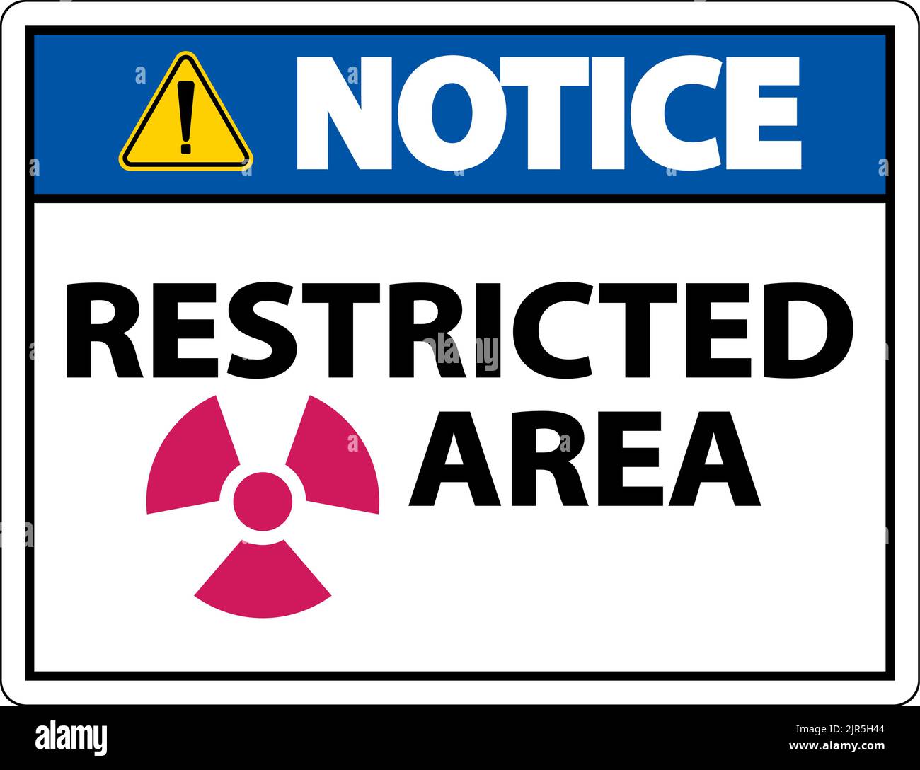 Notice Restricted Area Sign On White Background Stock Vector Image ...