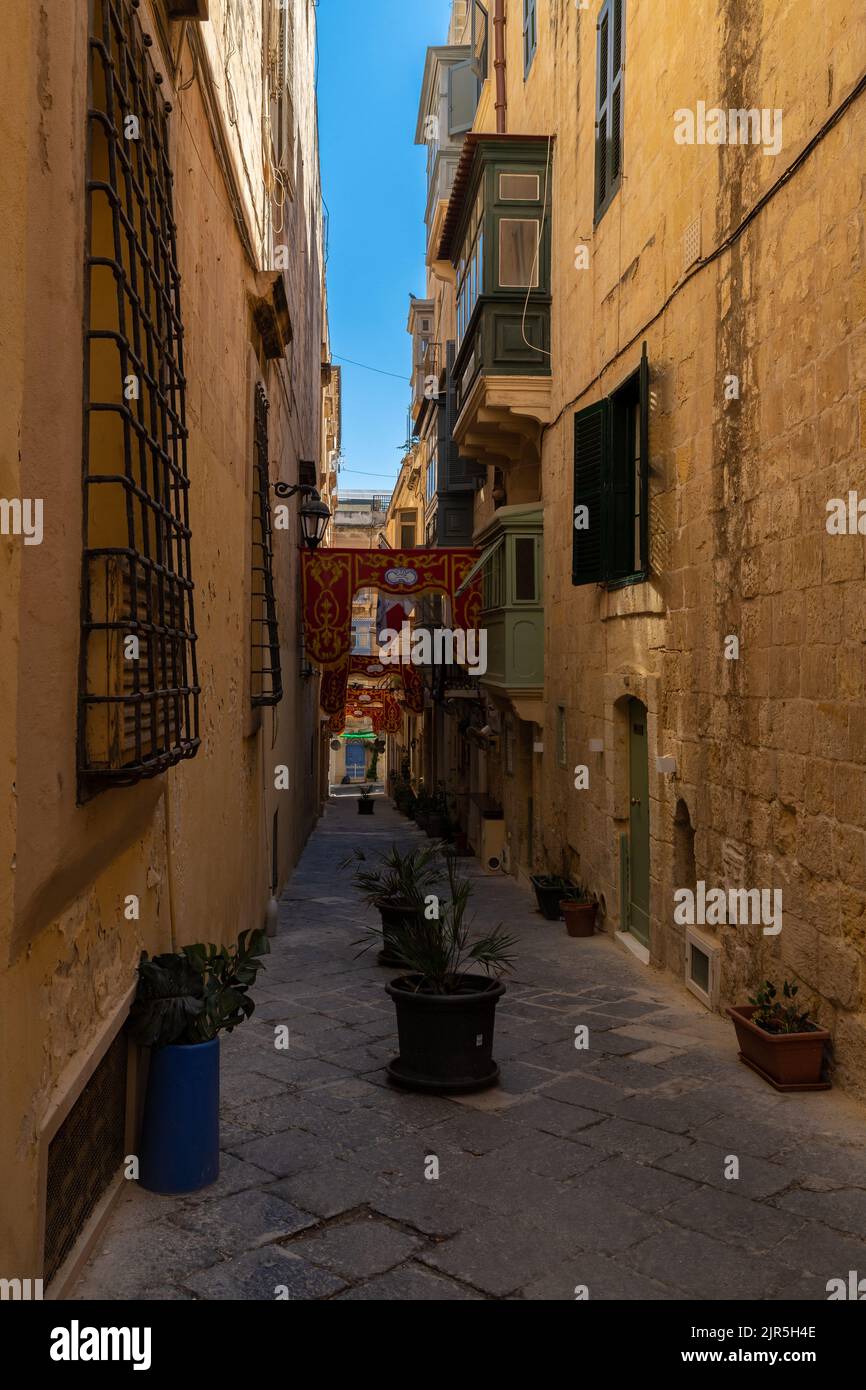 A typical view on Valetta, the capital of Malta and UNESCO world ...