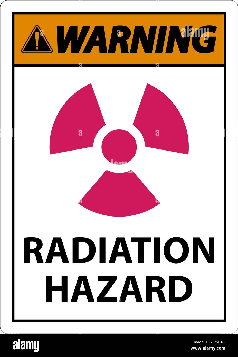 Warning Radiation Hazard Sign On White Background Stock Vector Image ...