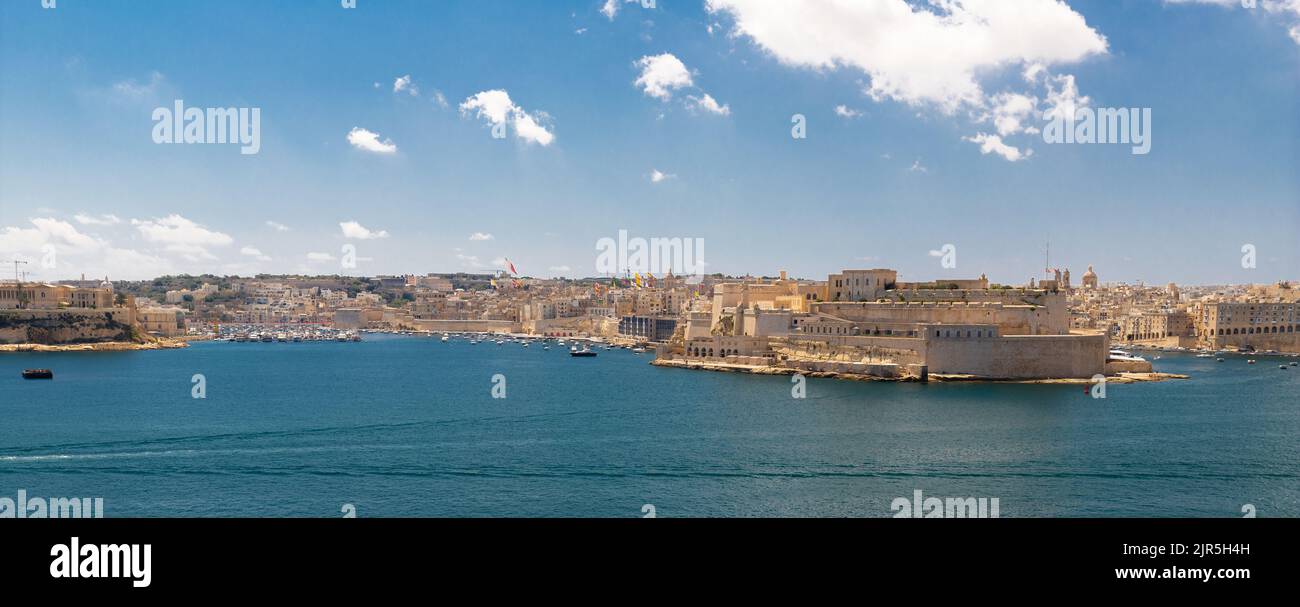 A typical view from Valetta, the capital of Malta and a UNESCO world ...