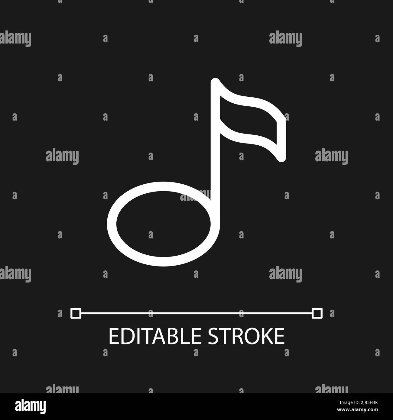 Musical note pixel perfect white linear ui icon for dark theme Stock ...