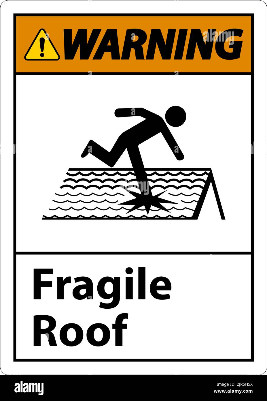 Warning Fragile Roof Sign On White Background Stock Vector Image & Art ...