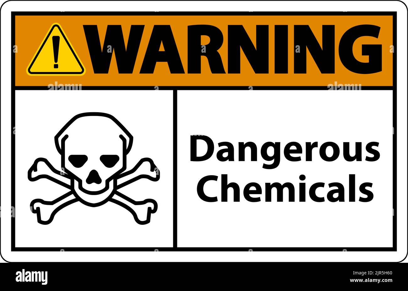 Warning Dangerous Chemicalsl Sign On White Background Stock Vector ...