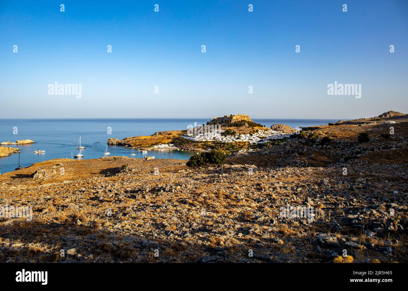 Lindos town on Rhodes island, Greece Stock Photo - Alamy