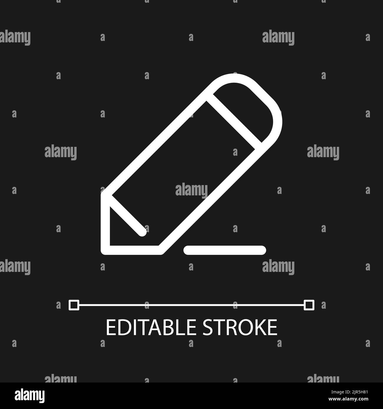 Pencil pixel perfect white linear ui icon for dark theme Stock Vector ...