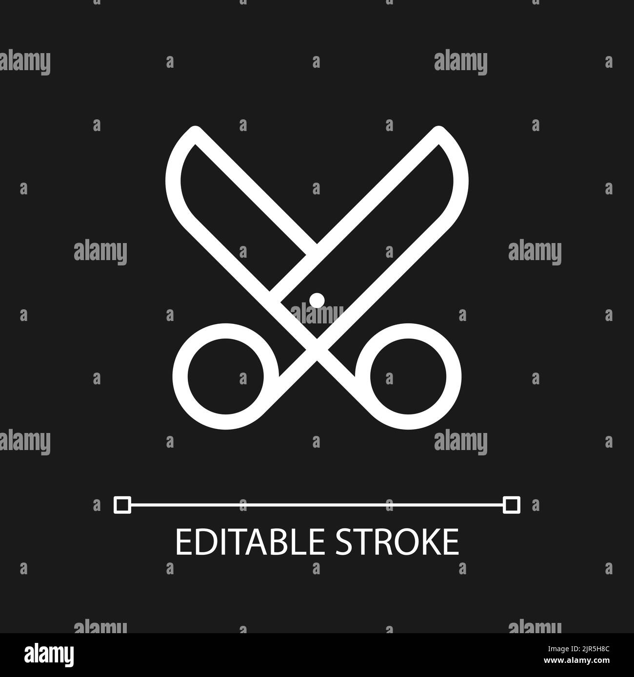 Scissors pixel perfect white linear ui icon for dark theme Stock Vector ...