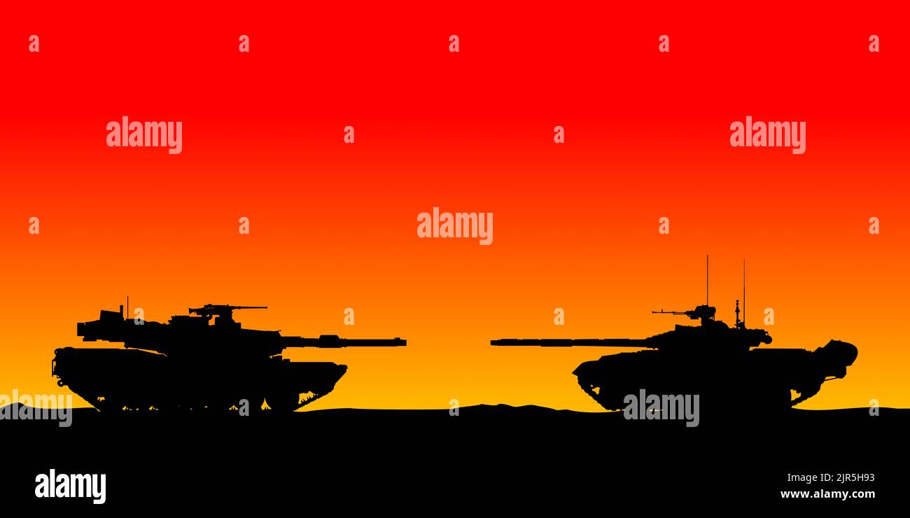 War tanks silhouette hi-res stock photography and images - Alamy