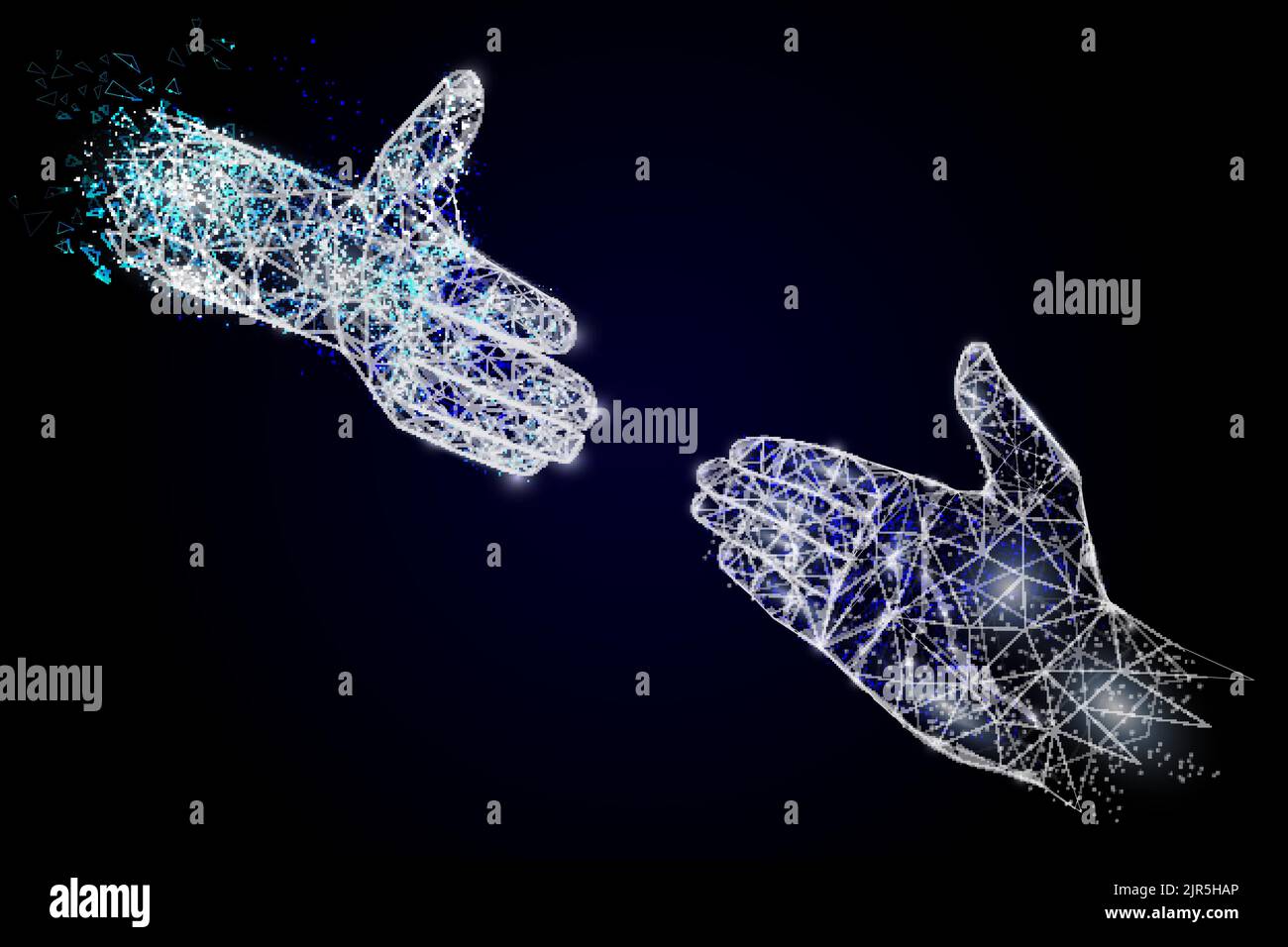 Handshake concept vector geometric polygonal art background Stock ...